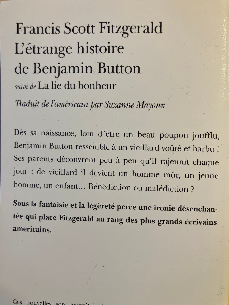 L étrange histoire de Benjamin Button: Francis Scott Fitzgerald ...